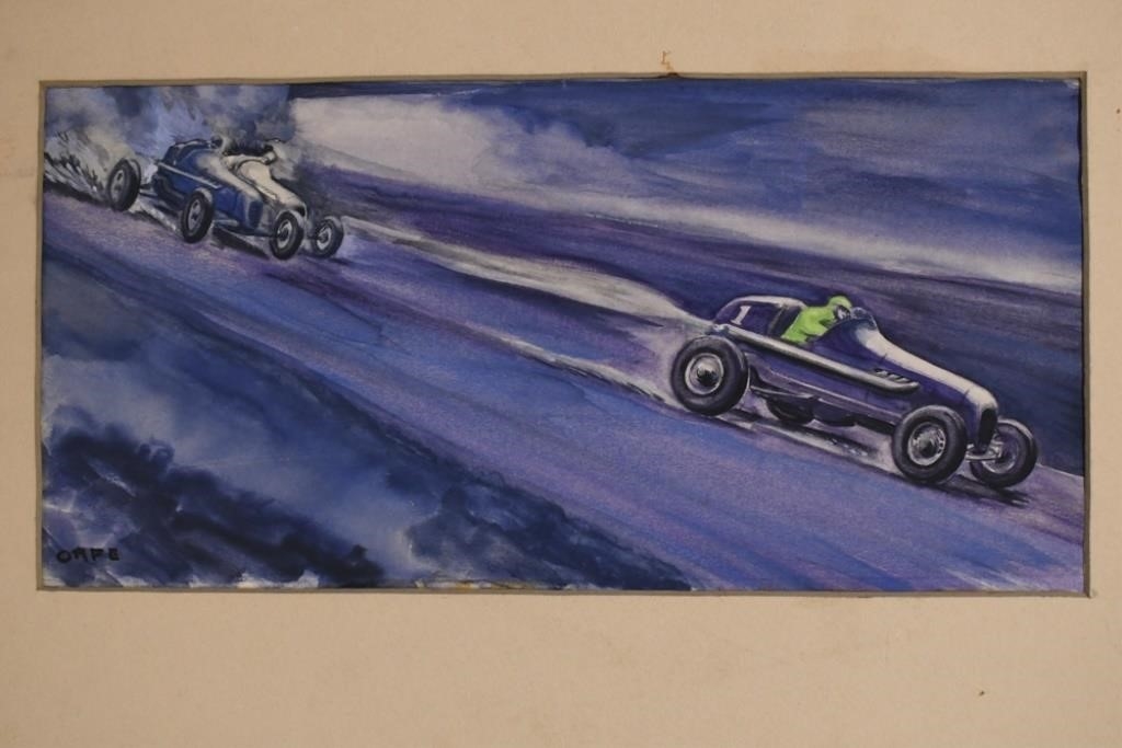 John Orfe | Orig. 1940s-50s Midget Racing Poster Art By Orfe (1940s ...