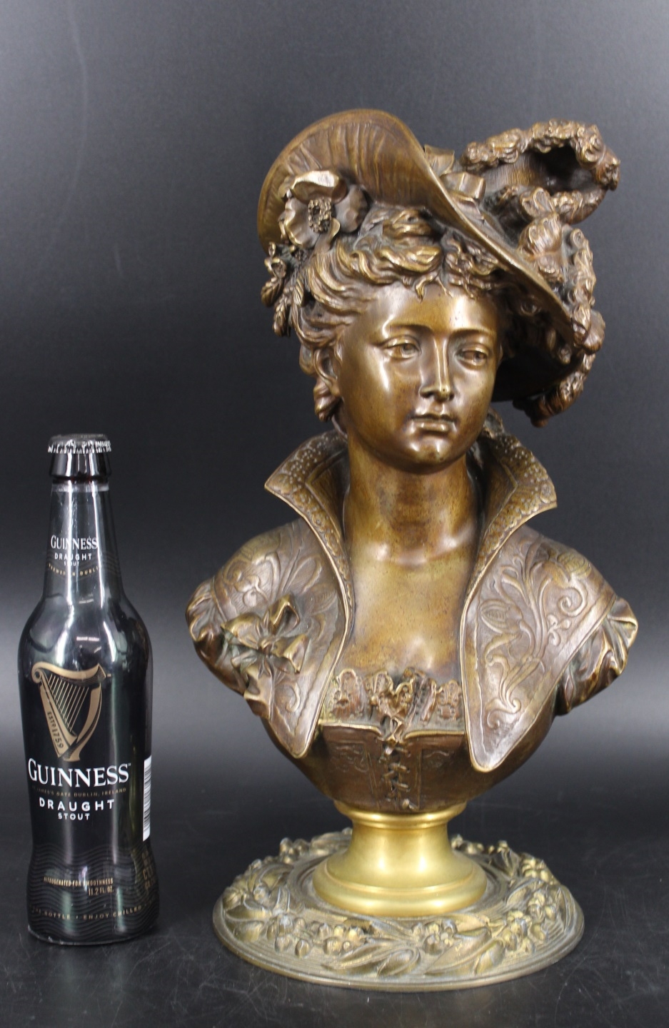 Jean-Louis Gregoire | Bronze sculpture of a lady in a bonnet (1840 ...