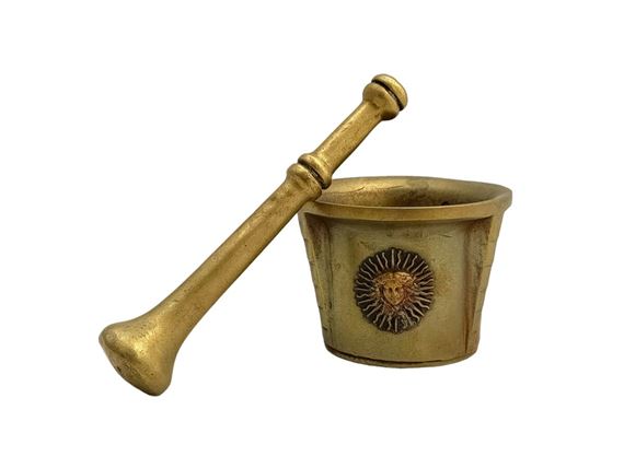 Max Le Verrier | 1-1973) Mortier en bronze à décor de soleils H.: 5.8 ...