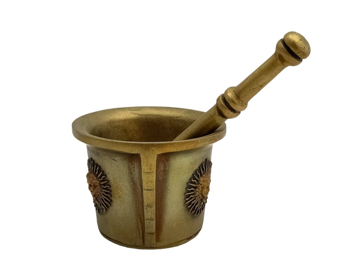 Max Le Verrier | 1-1973) Mortier en bronze à décor de soleils H.: 5.8 ...