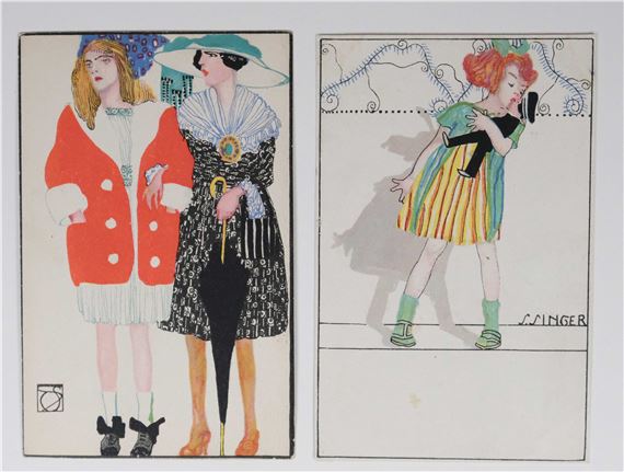 Susi Singer | Susi SINGER (1891-1965) 2 cartes lithographiques sur le ...