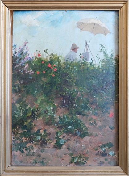 Paul Mathey | Le peintre Jules DENNEULIN en extérieur | MutualArt