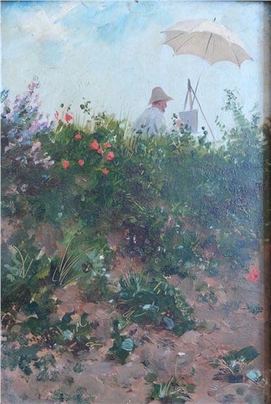 Paul Mathey | Le peintre Jules DENNEULIN en extérieur | MutualArt