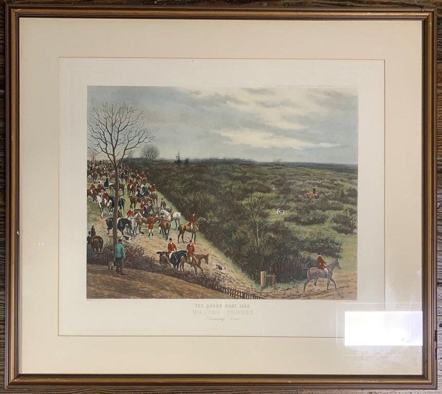 Godfrey Douglas Giles | Colored Engraving, The Quorn Hunt 1895 | MutualArt