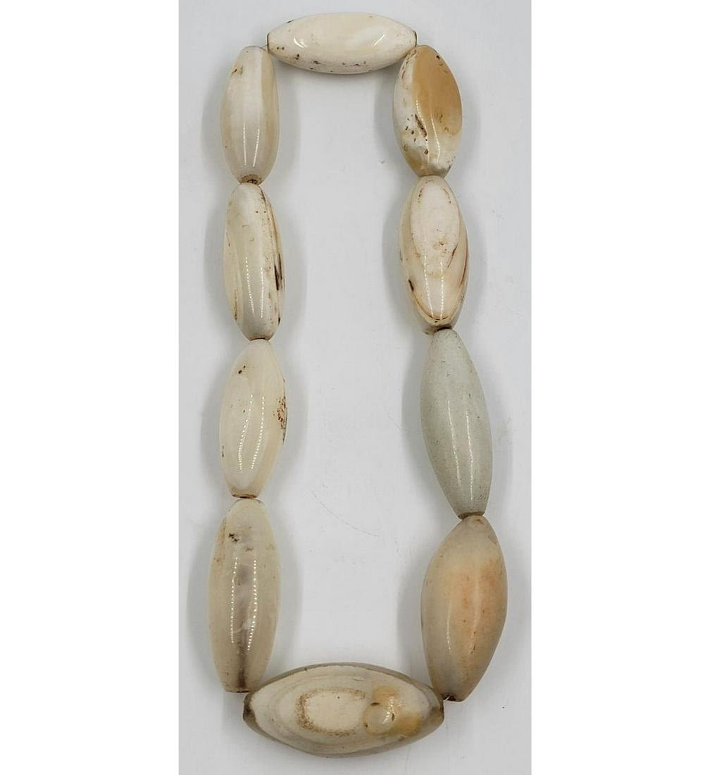 Unknown | A Single Strand Of 10 Large Ancient / Antique Elliptical ...