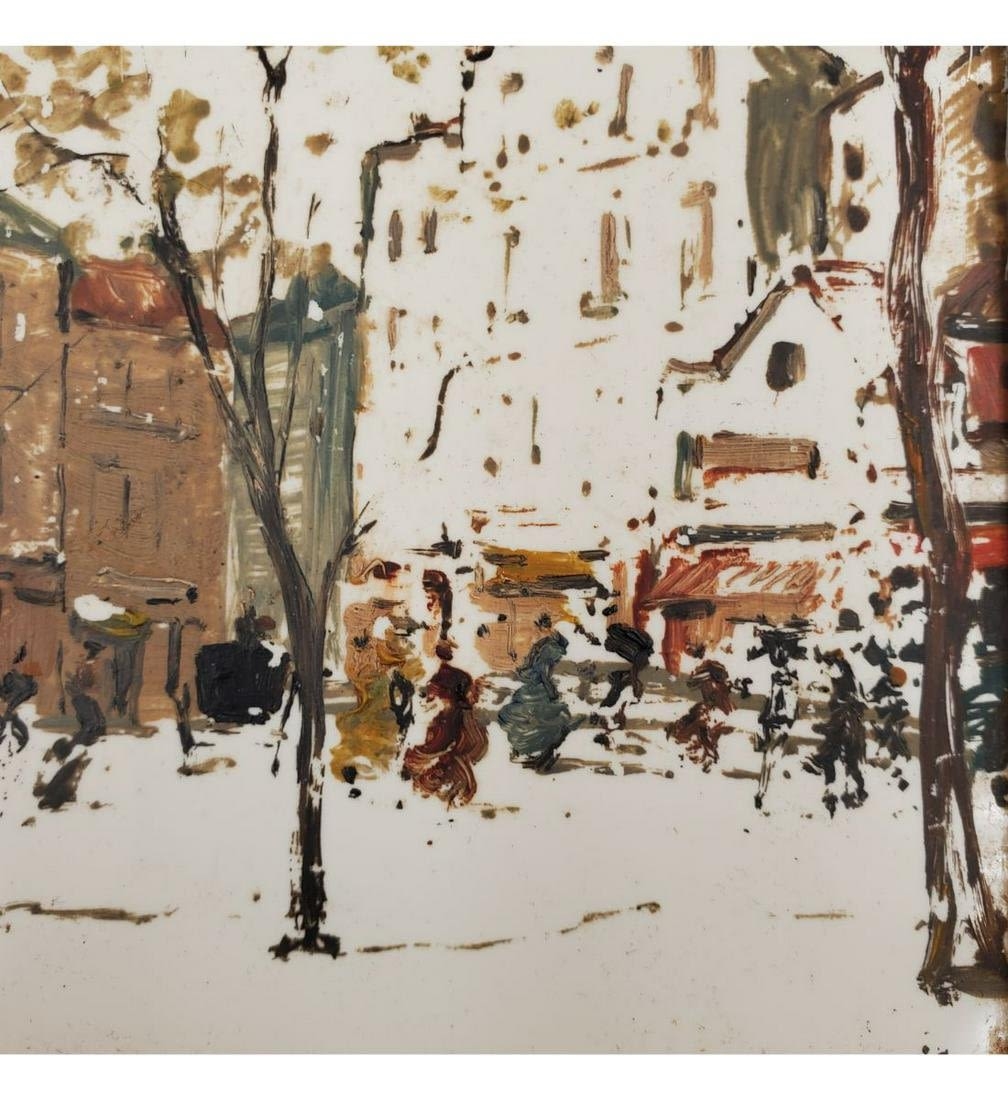 Mario Maresca | Mario Maresca(1877-1959) Oil on Porcelain Tile | MutualArt