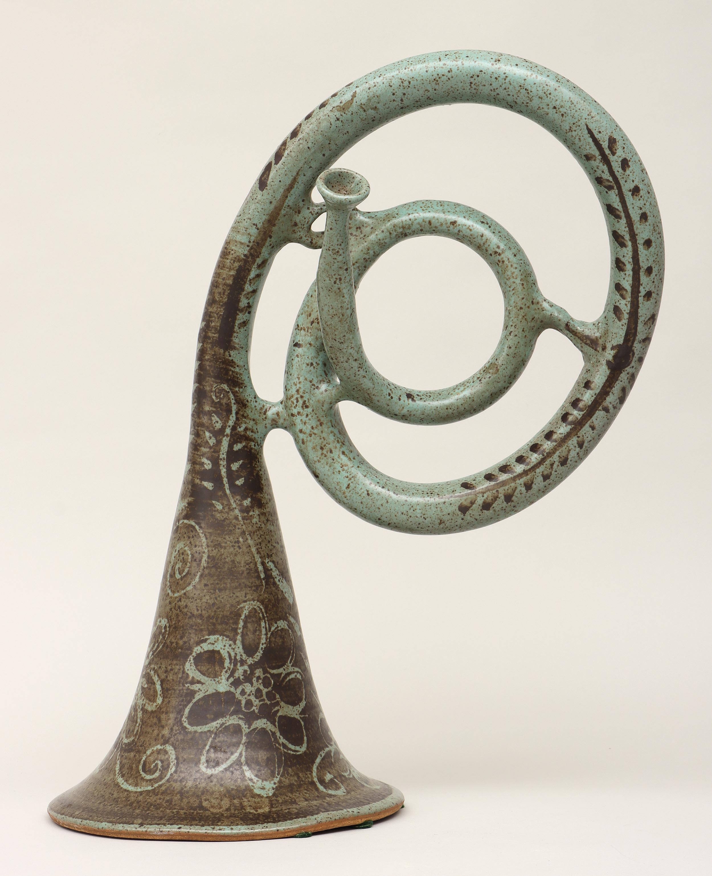 F. Carlton Ball | playable ceramic French horn (1967) | MutualArt