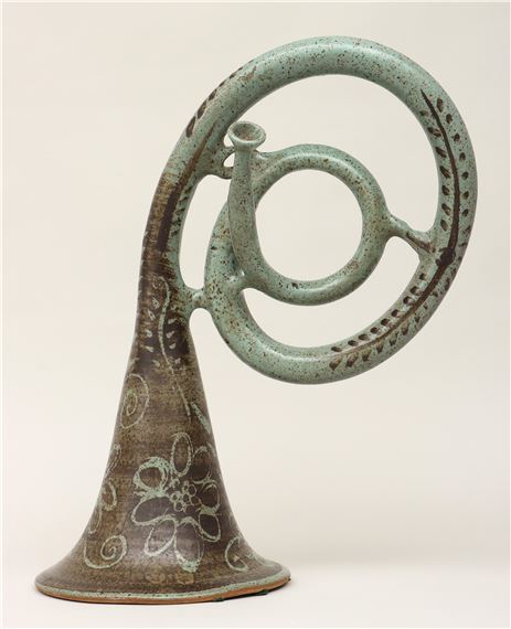 F. Carlton Ball | playable ceramic French horn (1967) | MutualArt
