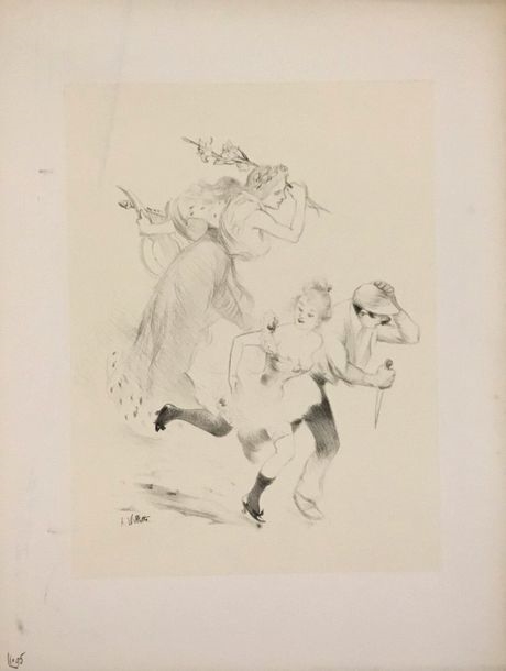 Adolphe-Léon Willette | WILLETTE Adolphe Lithograph printed signature ...