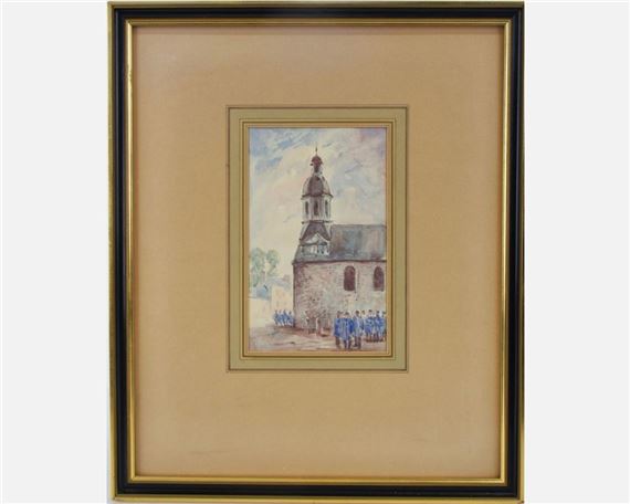 Charles Huard | Scène animée devant une église | MutualArt