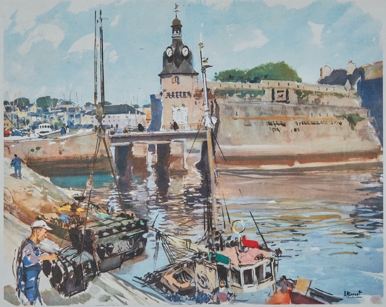 Albert Brenet | Assembly of an engine in Concarneau Print (1936 ...