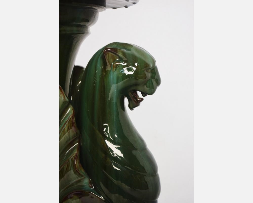 Clément Massier | cache-pot en camaïeu de vert à cinq anses en forme de ...