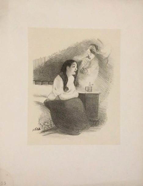 Adolphe-Léon Willette | WILLETTE Adolphe Lithograph printed signature ...