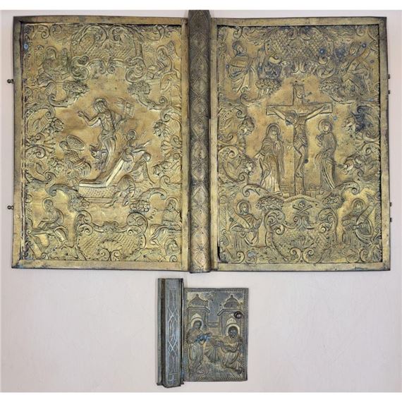 Unknown | An Early Hand Chased Book Cover 18-19th C, Depiction ...