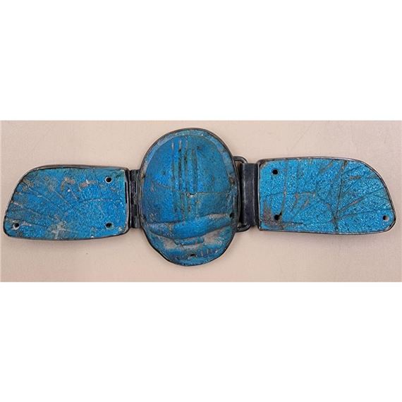 Unknown | Ancient Egyptian Faience Winged Scarab Belt Buckle | MutualArt