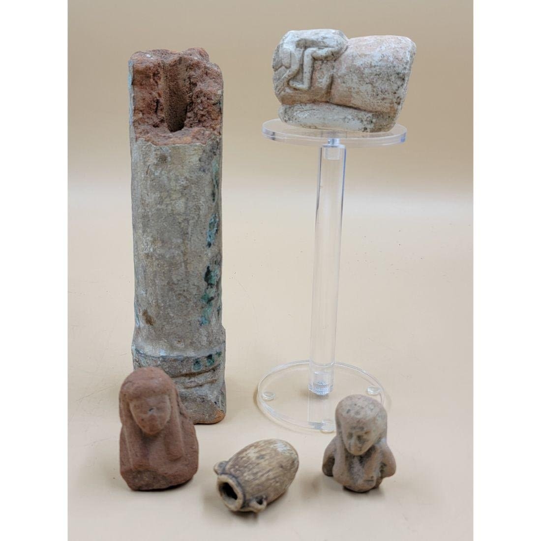Unknown | A Grouping Of Ancient Egyptian Fragments Phallic Miniature ...