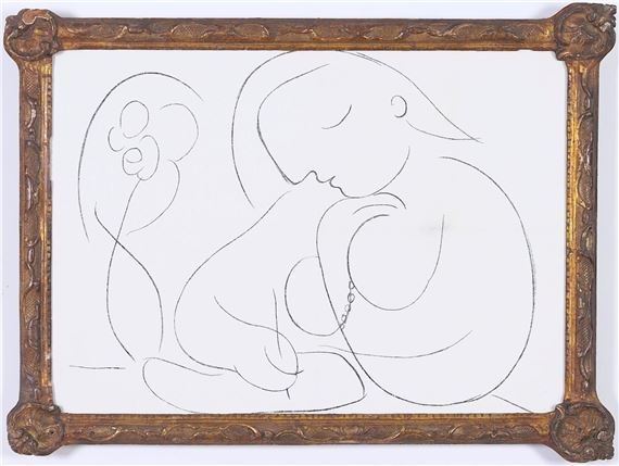 Pablo Picasso | Reclining woman on, vintage French frame | MutualArt