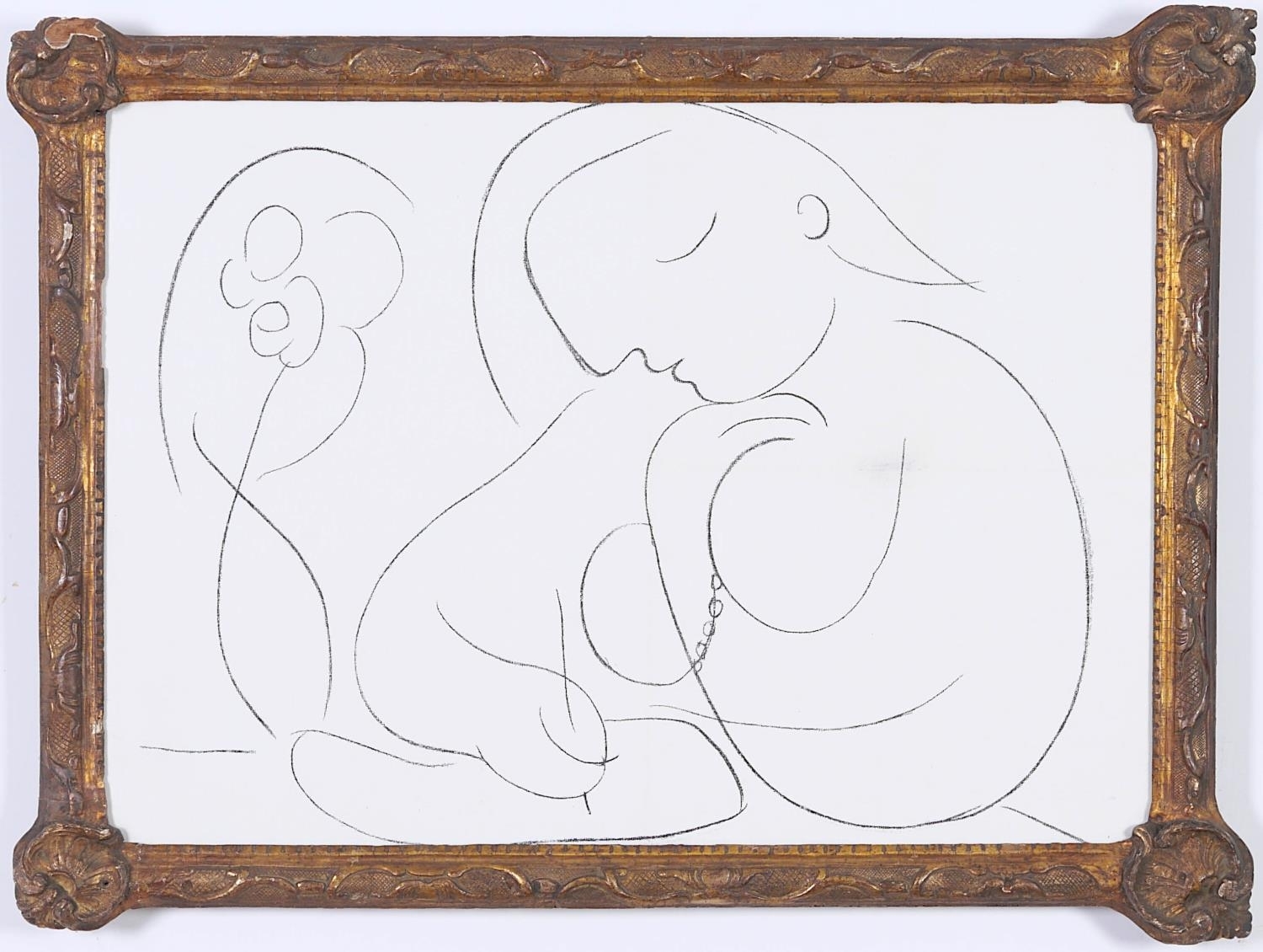 Pablo Picasso | Reclining woman on, vintage French frame | MutualArt