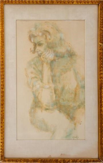 Otto Fried | Otto Fried Portrait of a Seated Woman Mixed Media (Circa ...