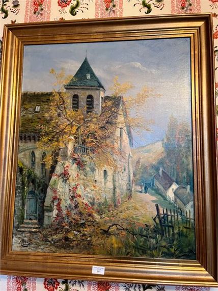 Maurice Proust | View of a church Oil | MutualArt