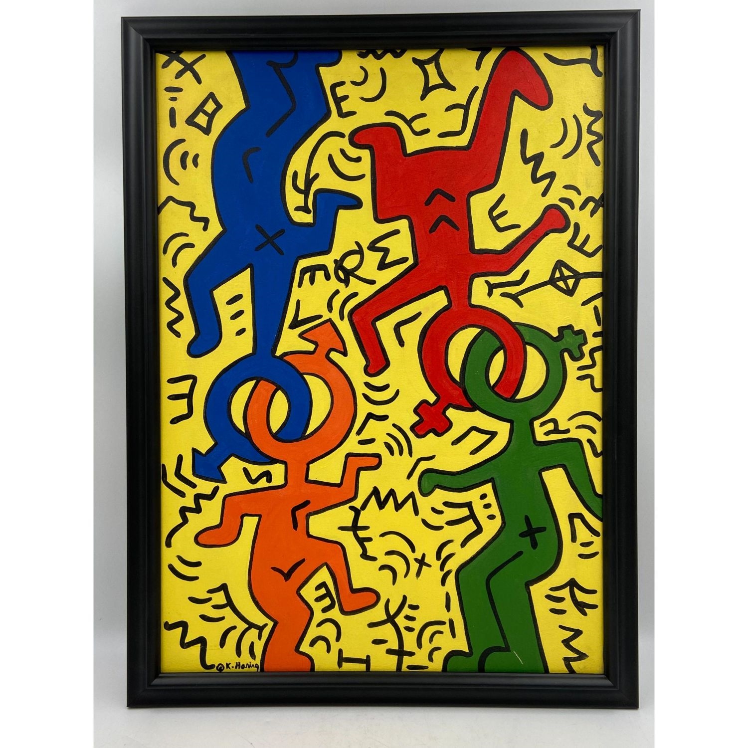 Keith Haring | Keith Haring painting oil canvas -In The Style Of ...
