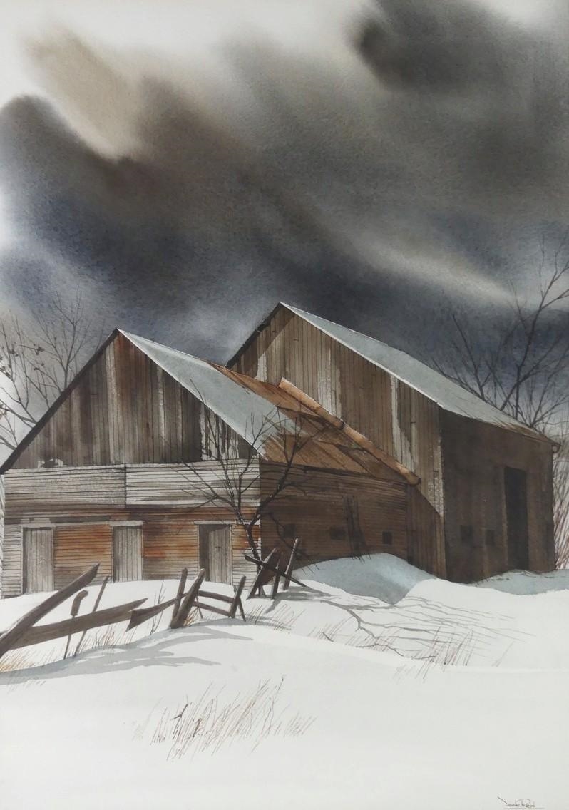 Jack Henry Reid | Untitled: Barns in Winter | MutualArt