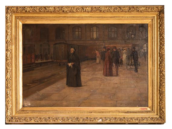 Duncan Mackellar | train passengers waiting on the platform | MutualArt