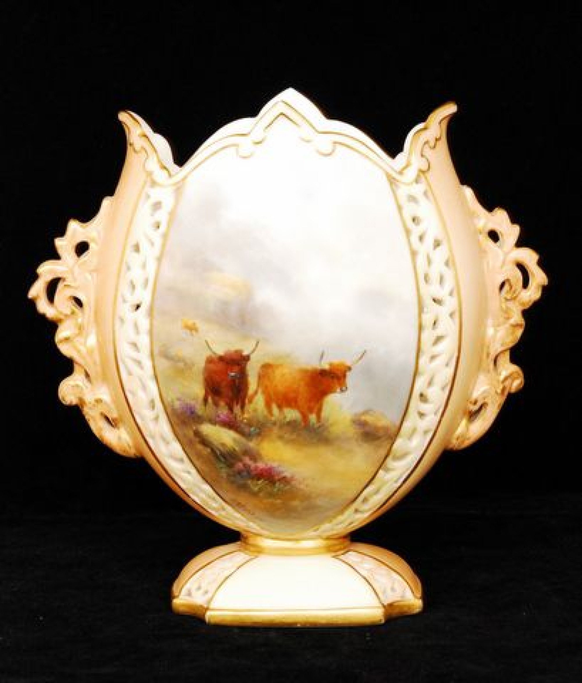 Harry Stinton | A Royal Worcester vase of compressed ovoid form with ...