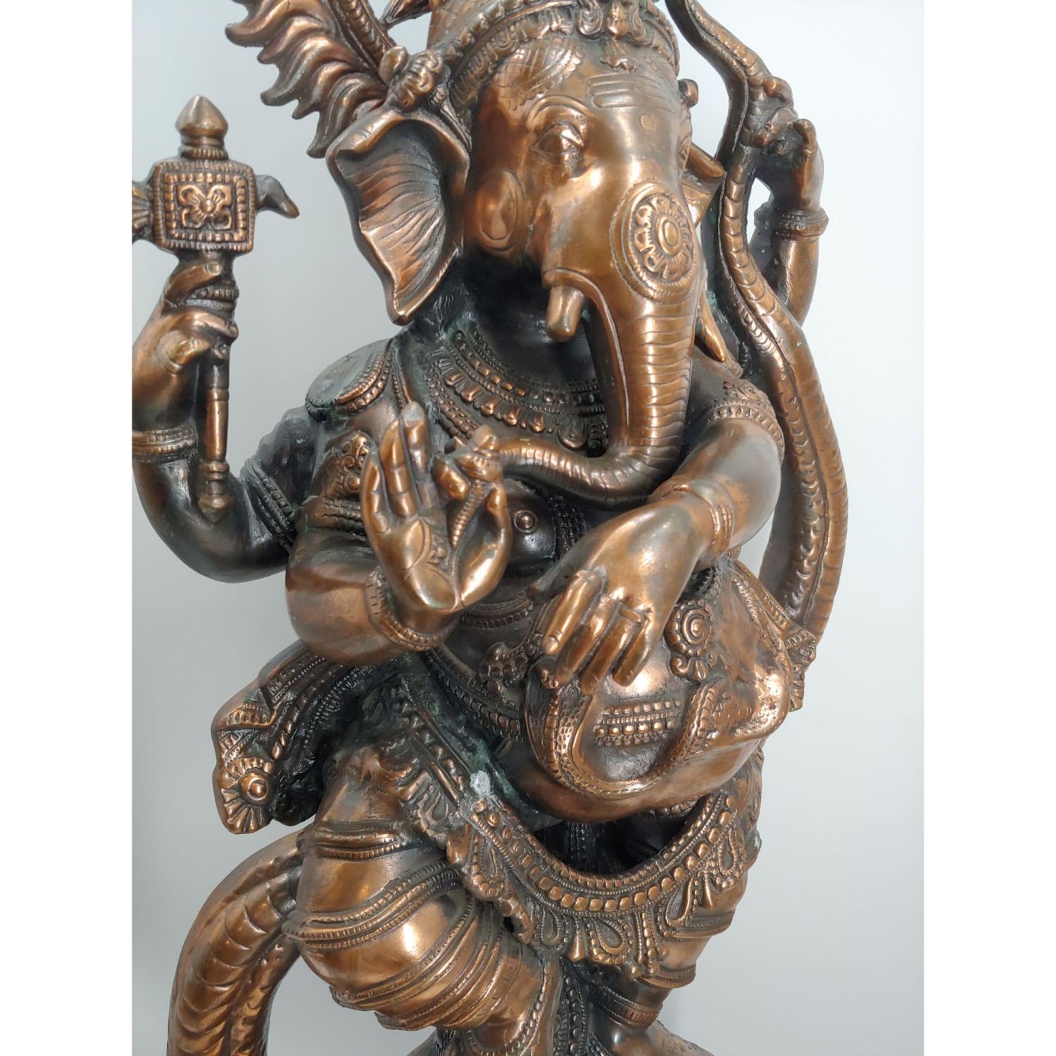 Unknown | A Large Copper Indian Ganesh Figure on Shesha | MutualArt