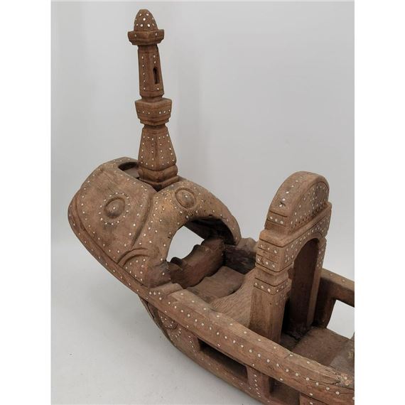 Lifetime | Antique Wooden Hand Carved Tribal Boat | MutualArt