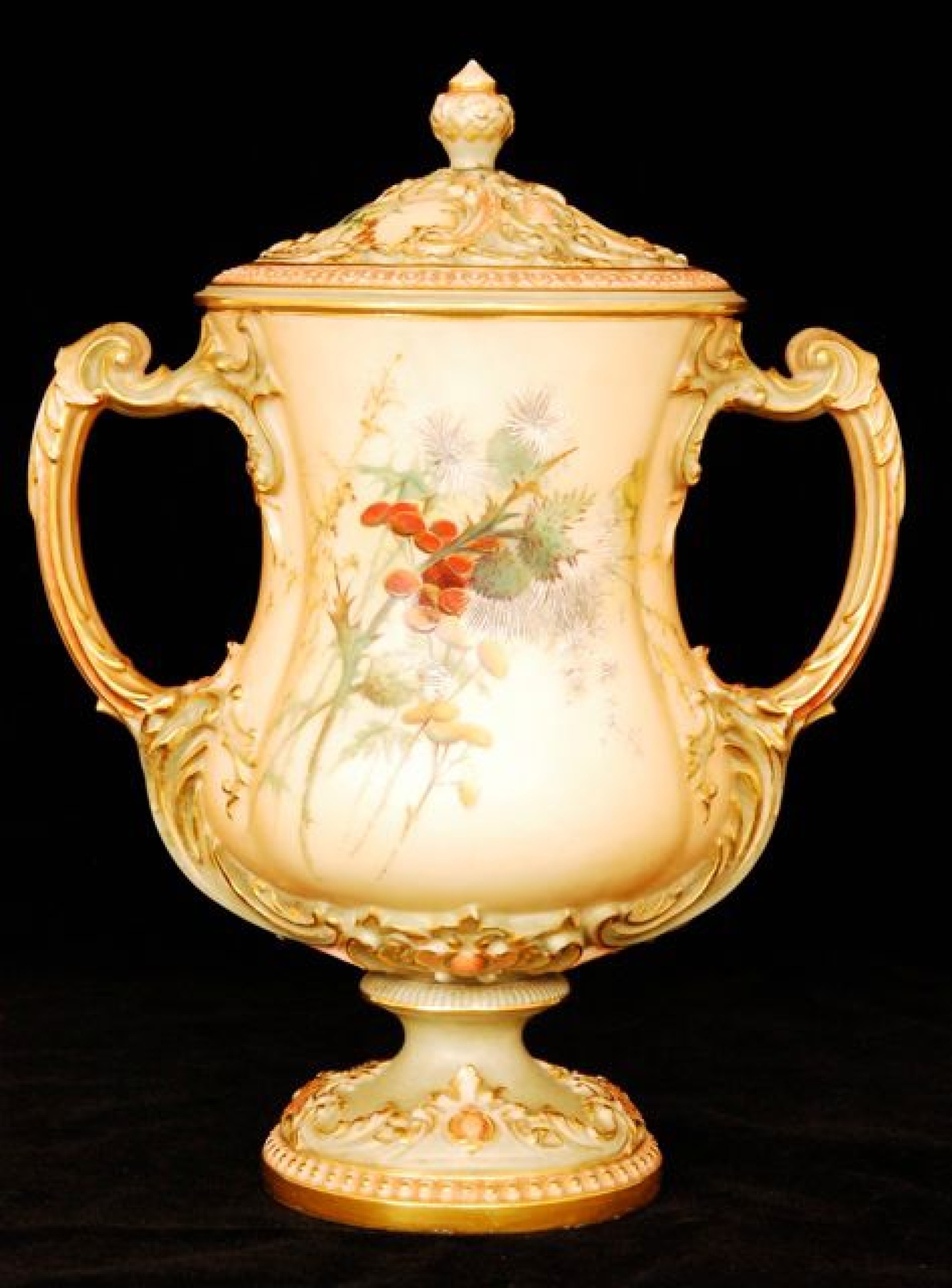 Edward Raby | A large Royal Worcester Blush vase and cover of waisted ...