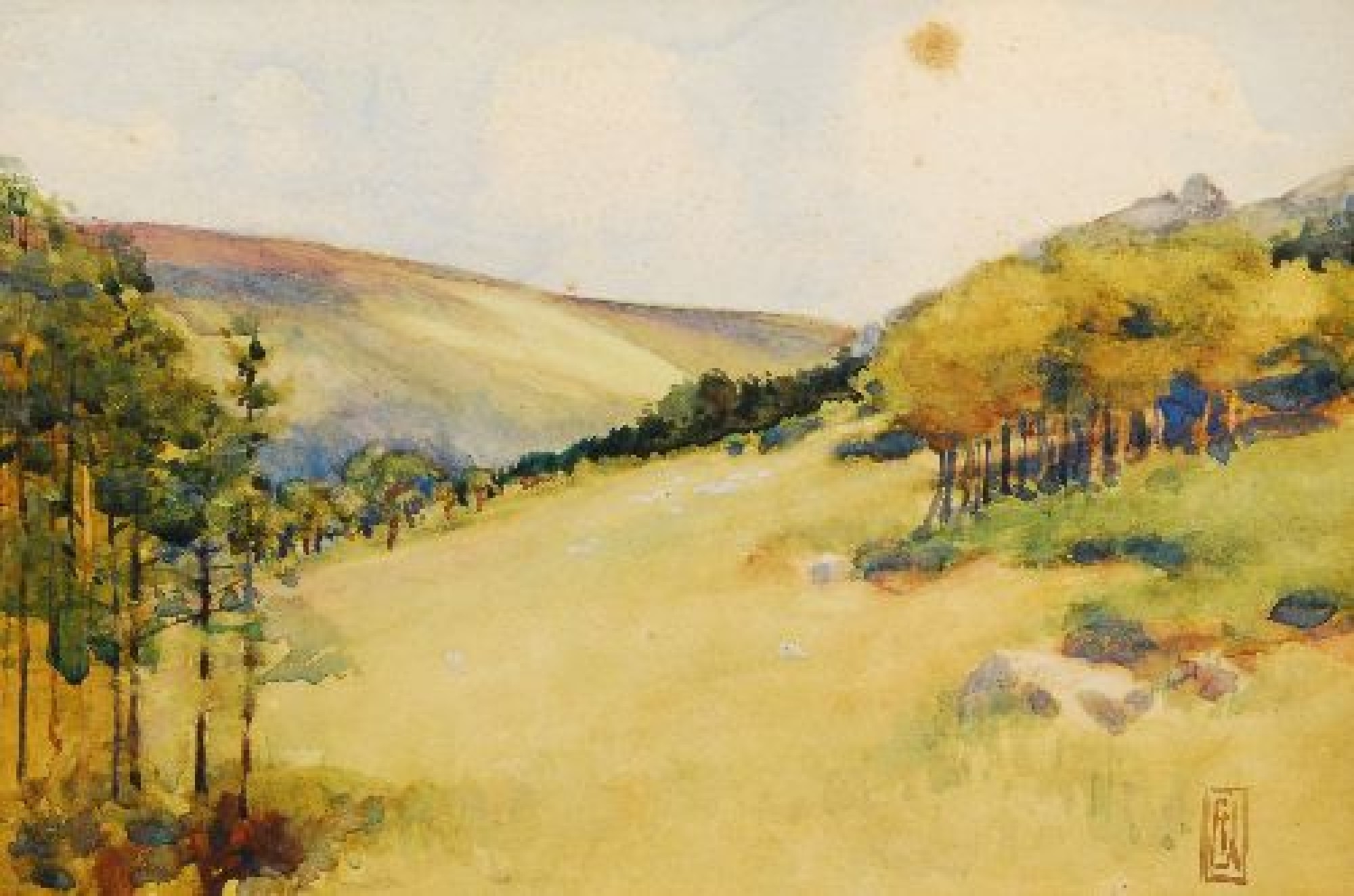 British School, 19th Century | 20TH CENTURY ENGLISH SCHOOL - Watercolour study of sheep on a ...