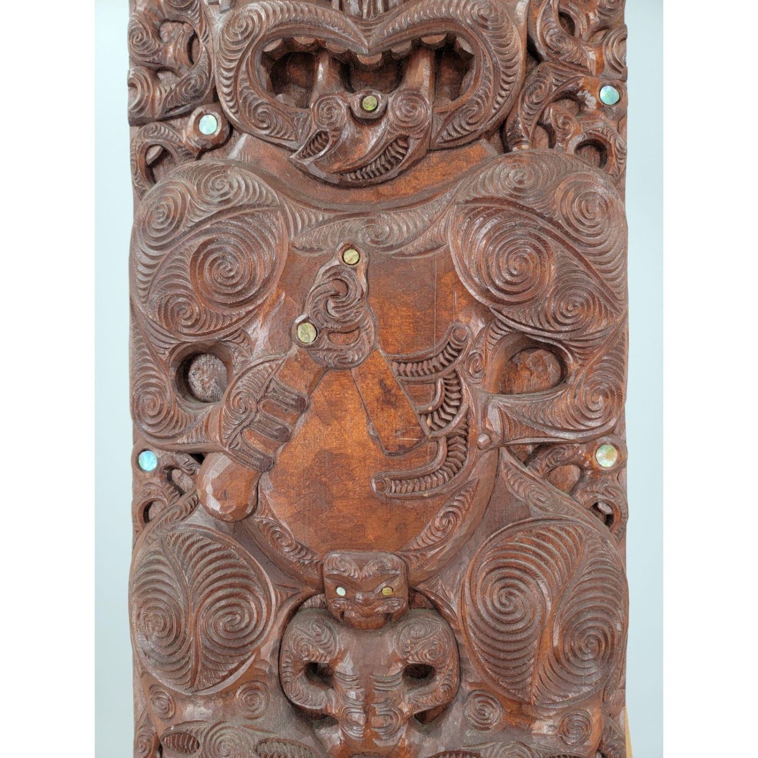 Lifetime | Monumental Maori Relief Carved House Panel 56 Tall | MutualArt