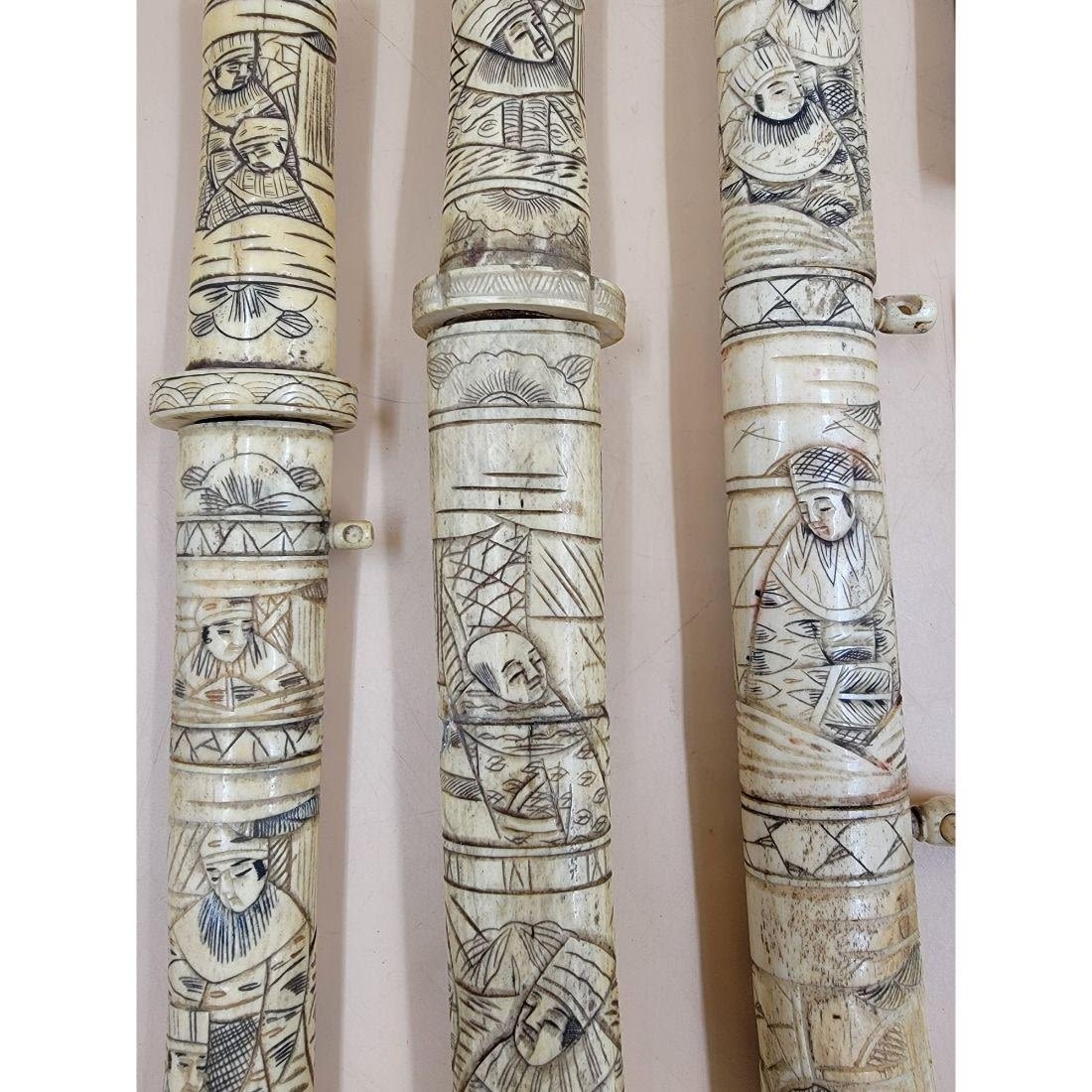 Lifetime | 4 Vintage Japanese Swords in Bone Scabbards & Sculpture ...