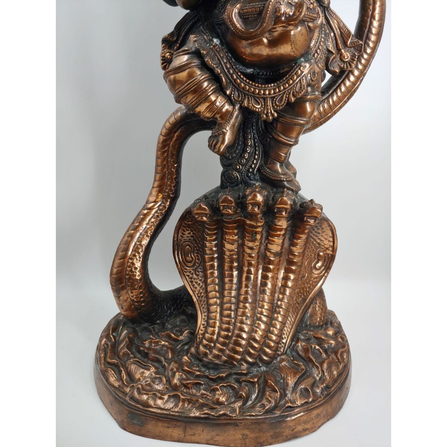 Unknown | A Large Copper Indian Ganesh Figure on Shesha | MutualArt