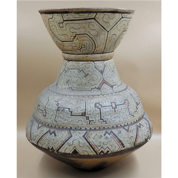 Unknown | Huge Polychrome Amazonian Shipibo Pottery Jar & Bowl | MutualArt