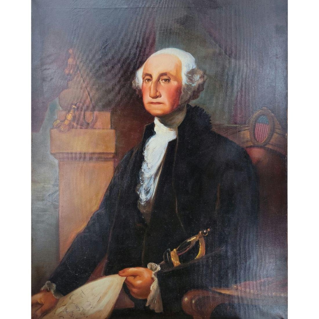 Georges Washington | Lg O/C Portrait Painting Of George Washington ...