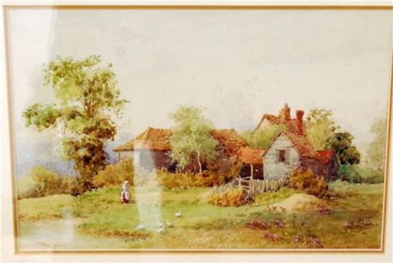 James Matthews | JAMES MATTHEWS Watercolour girl and ducks near a pool ...