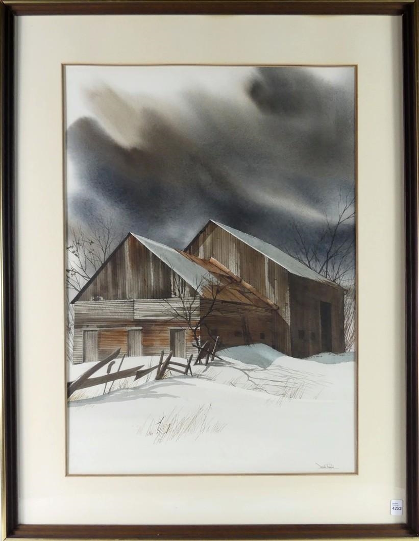 Jack Henry Reid | Untitled: Barns in Winter | MutualArt