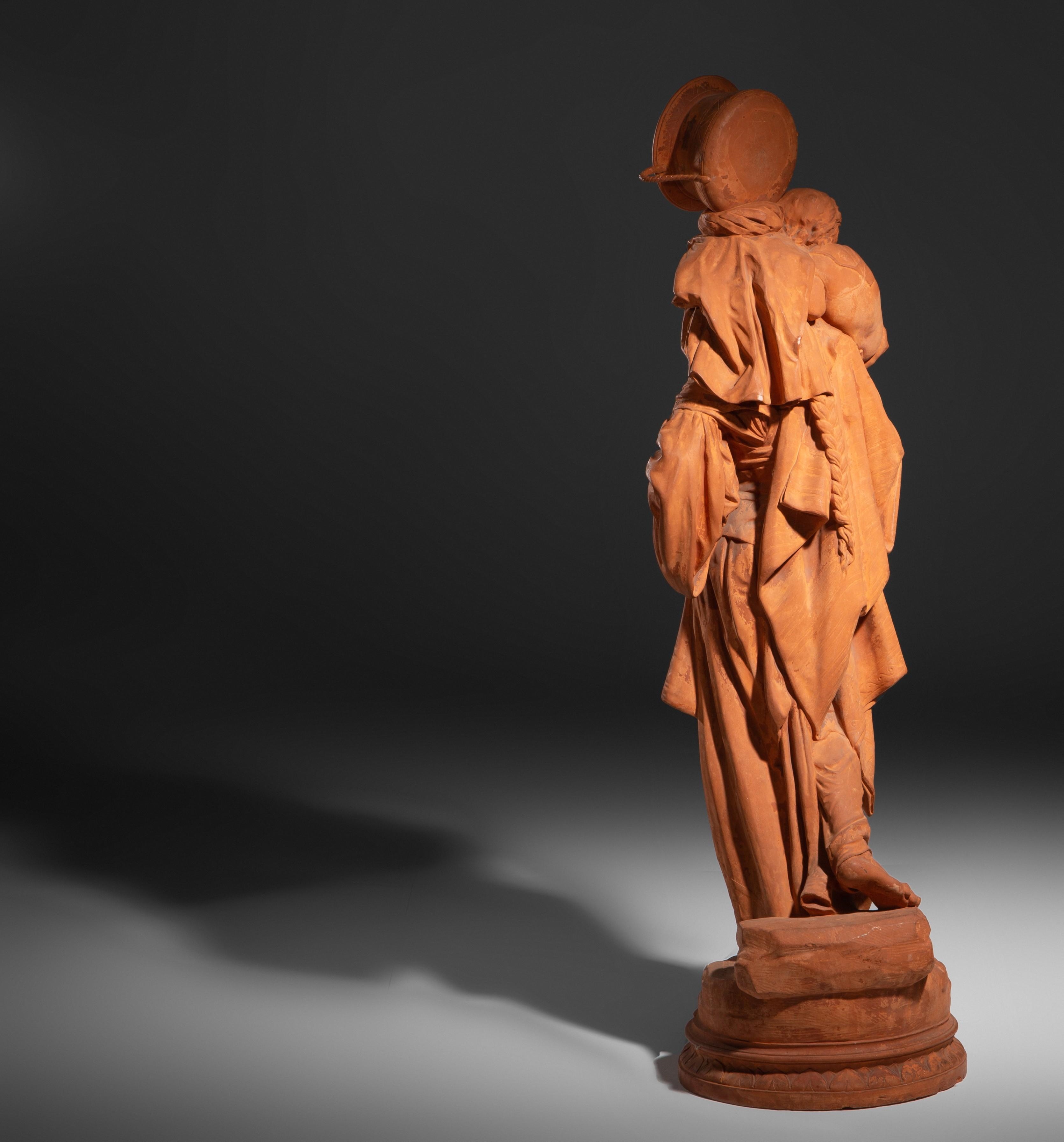 Louis Samain | female water carrier carrying her child | MutualArt