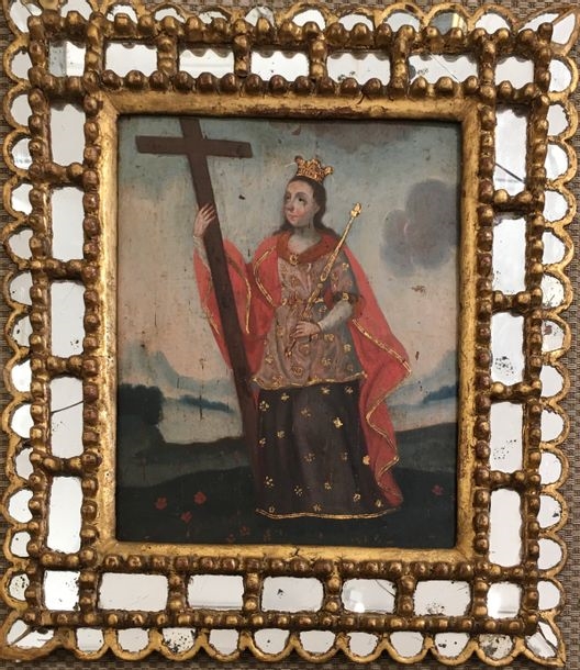 Cuzco School | SCHOOL OF CUZCO Saint Elizabeth Oil on panel Gilded wood ...