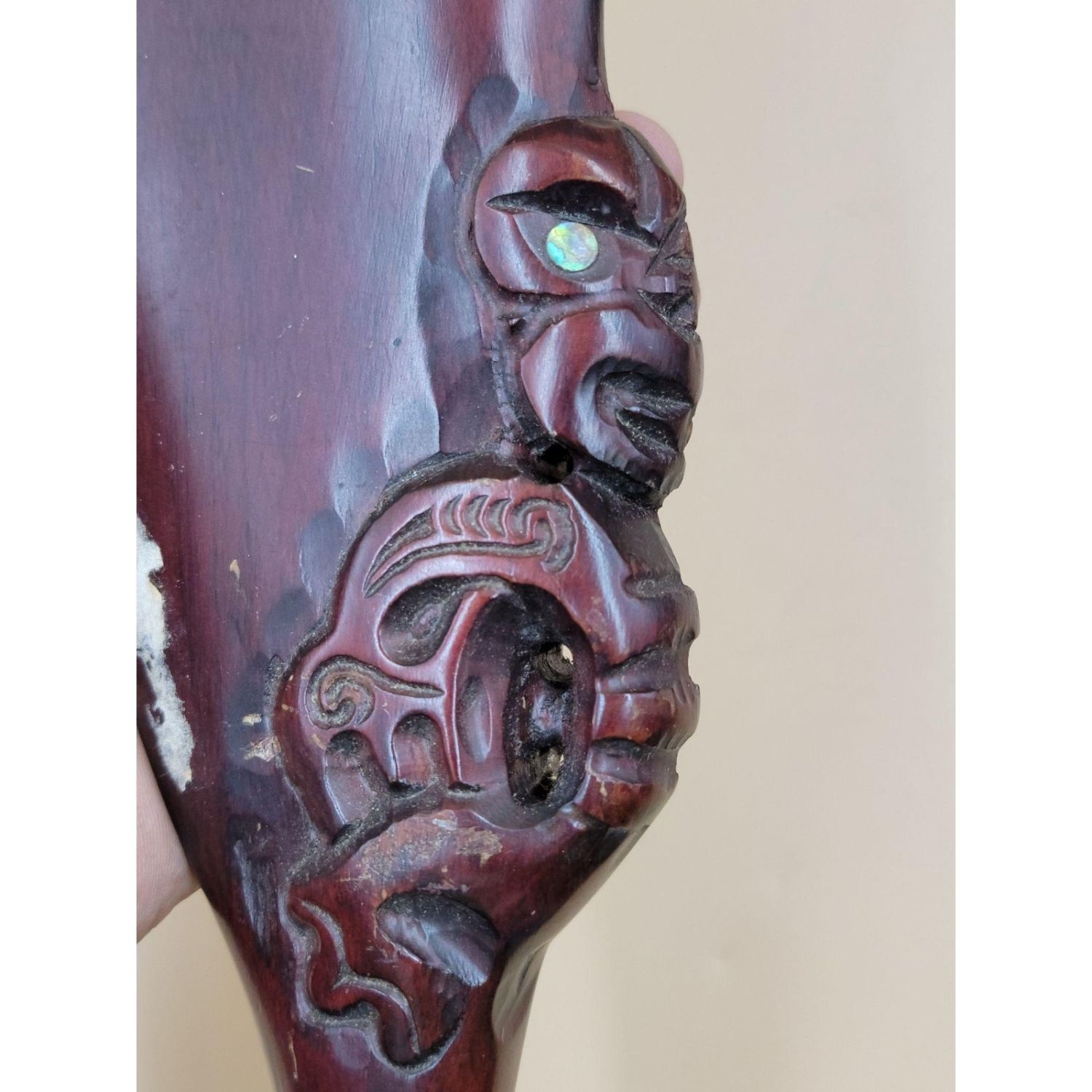 Unknown | 2 Maori Carved Wood Hand Clubs | MutualArt
