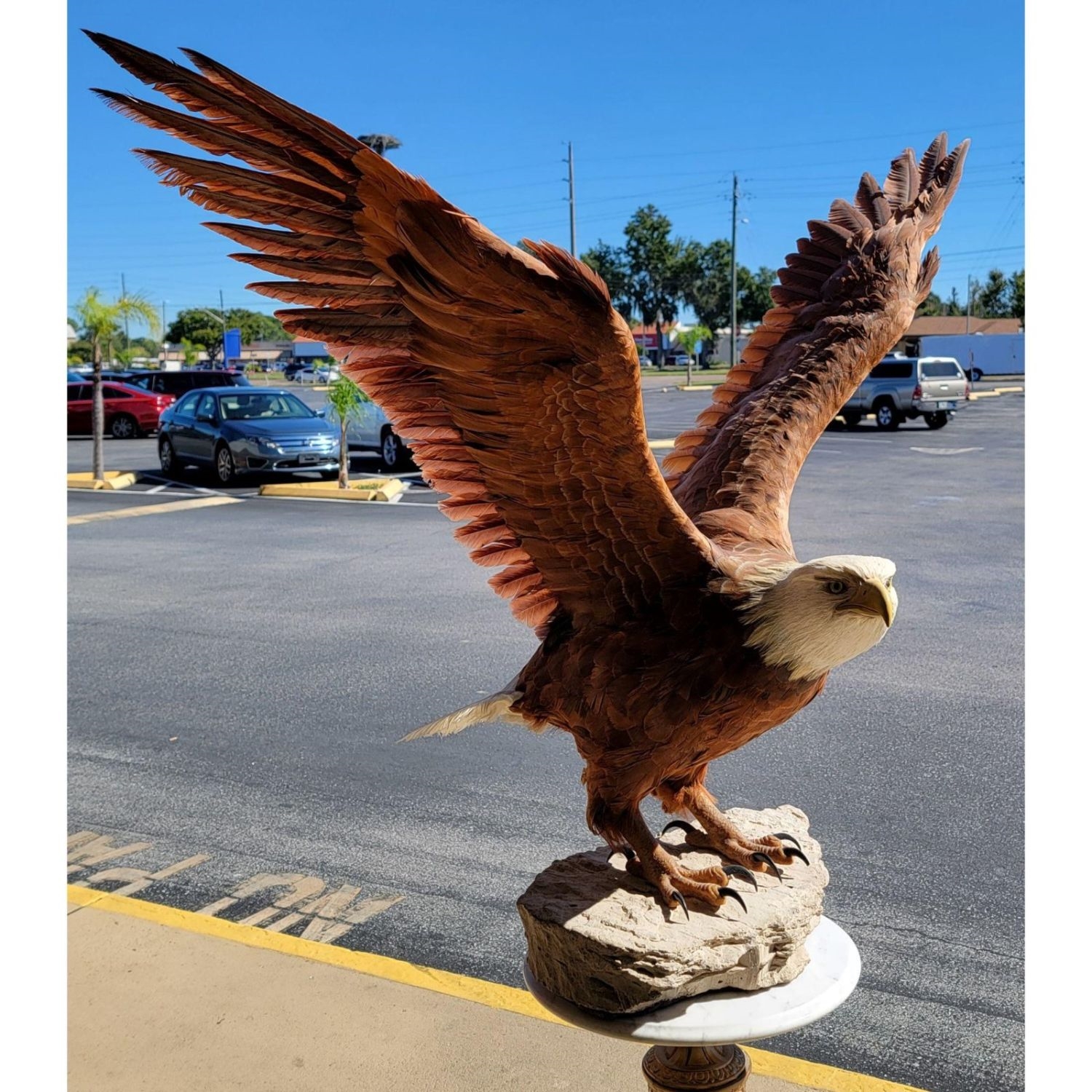 Mike Davis | Mike Davis American Bald Eagle Sculpture Signed | MutualArt