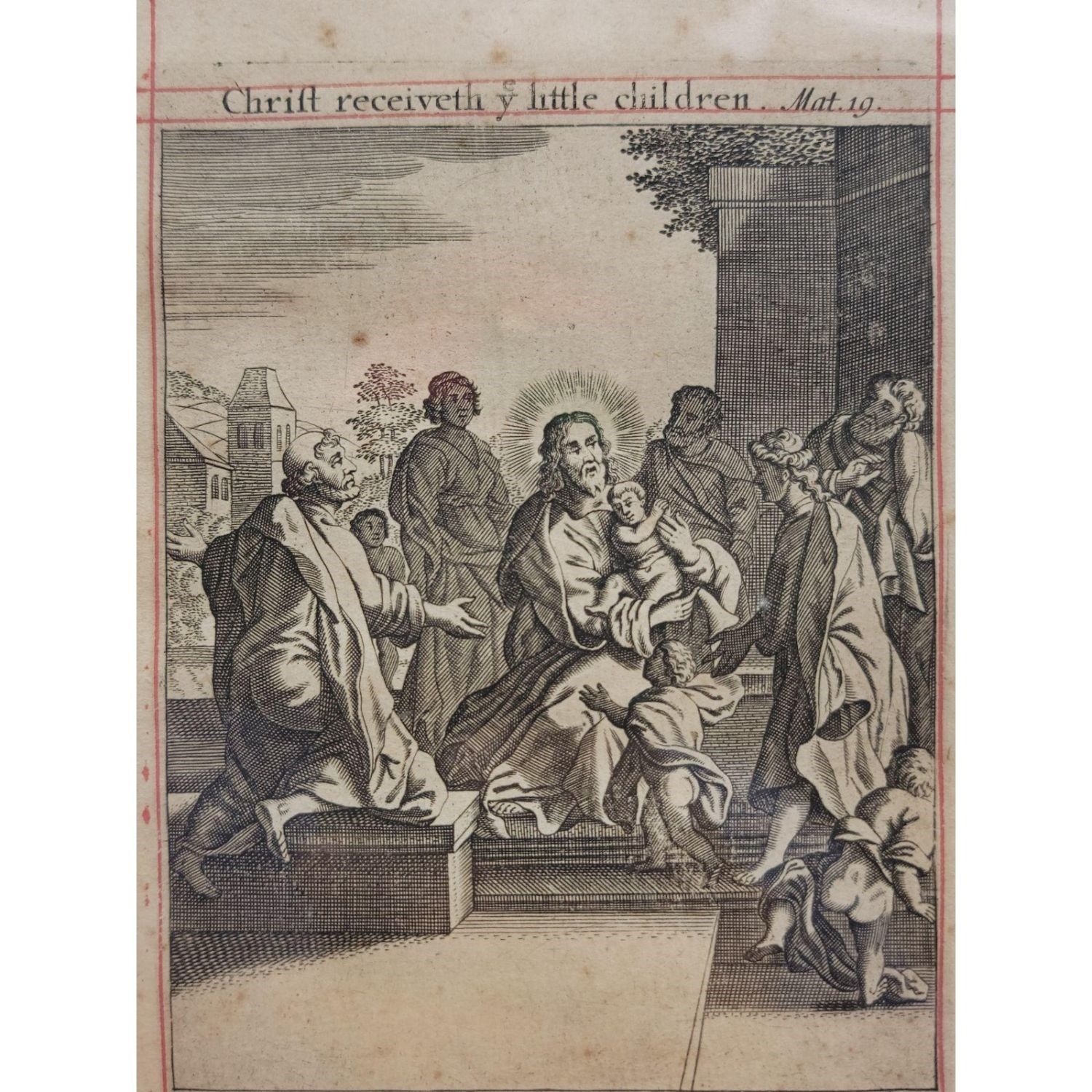 Unknown | (2) 17-18th Century Etchings Jesus Children Disciples | MutualArt