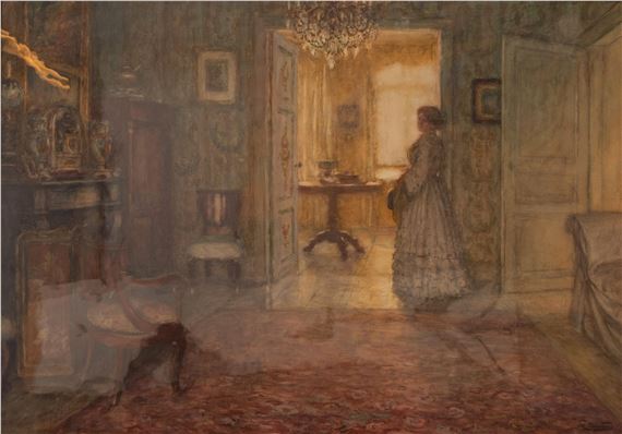 Albert Geudens | lady in an interior | MutualArt