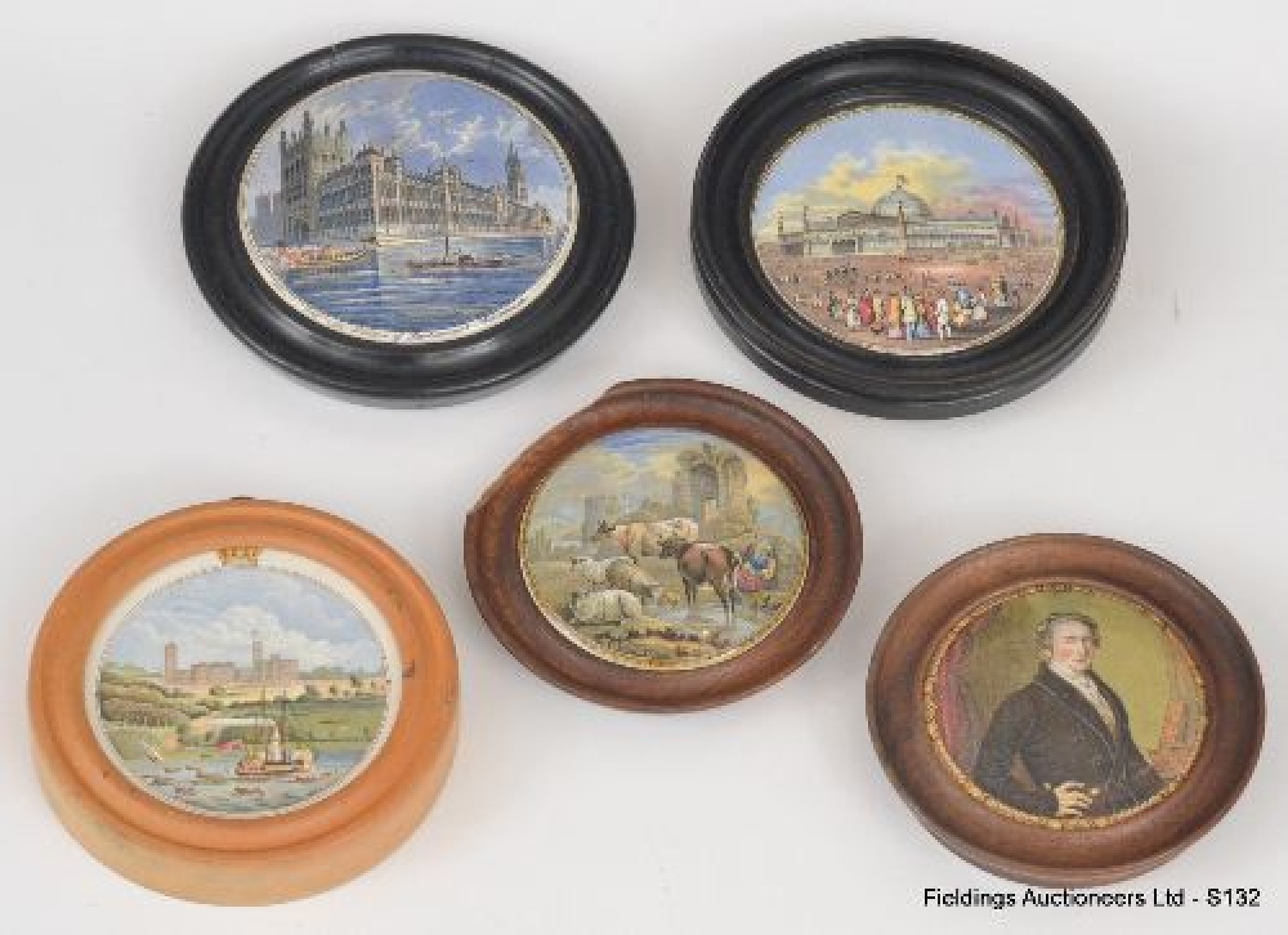 Staffordshire | Five assorted 19th Century Staffordshire Prattware pot ...