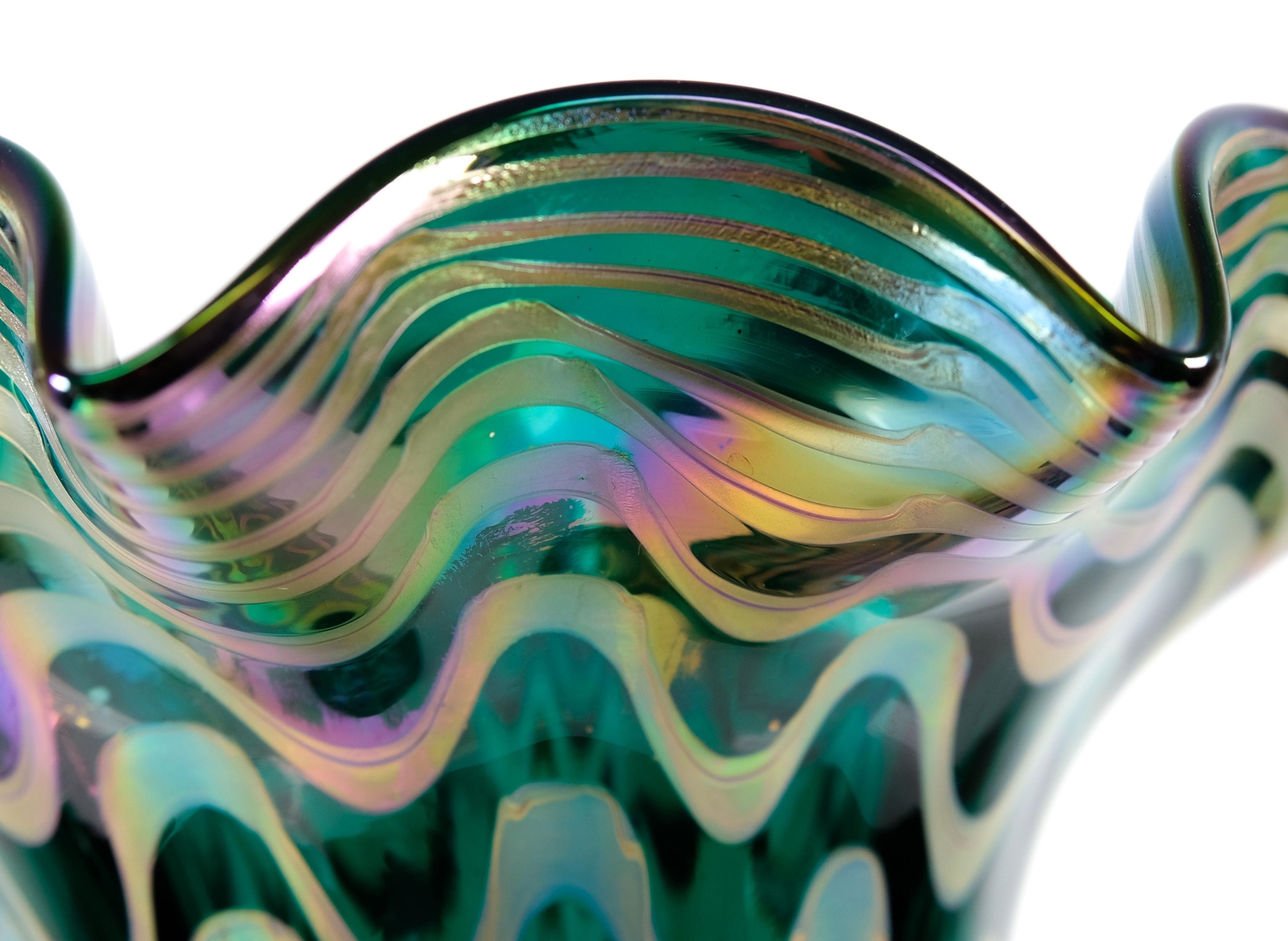 Johann Loetz Witwe | Loetz/Rindskopf Wavy Iridized Glass Vase 13.75in ...