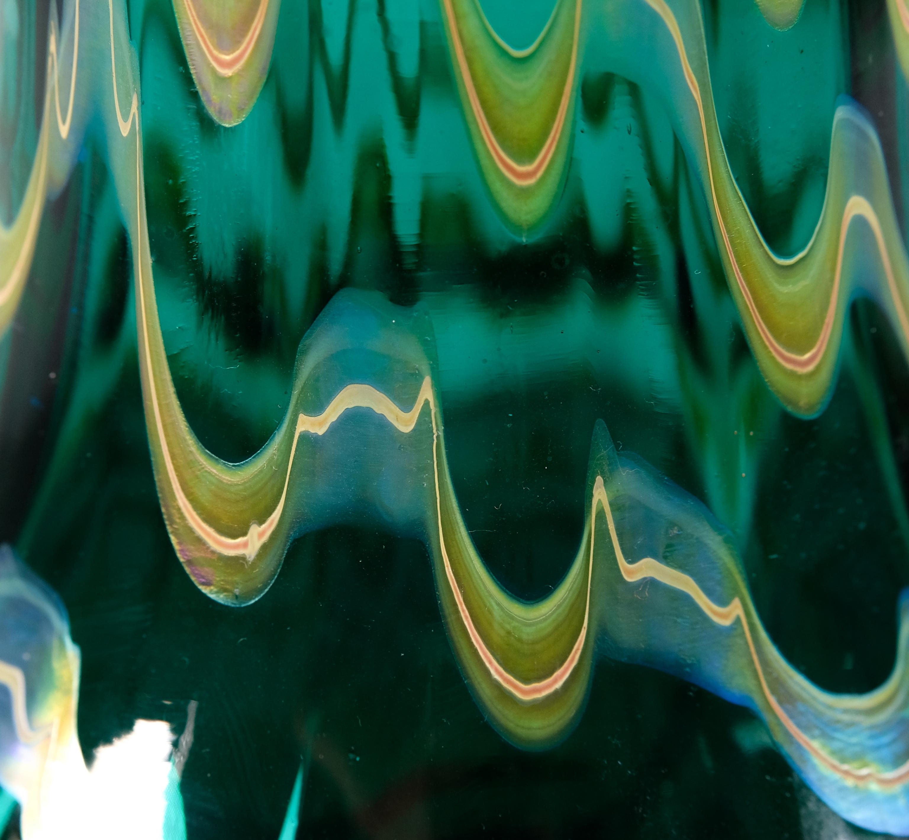 Johann Loetz Witwe | Loetz/Rindskopf Wavy Iridized Glass Vase 13.75in ...