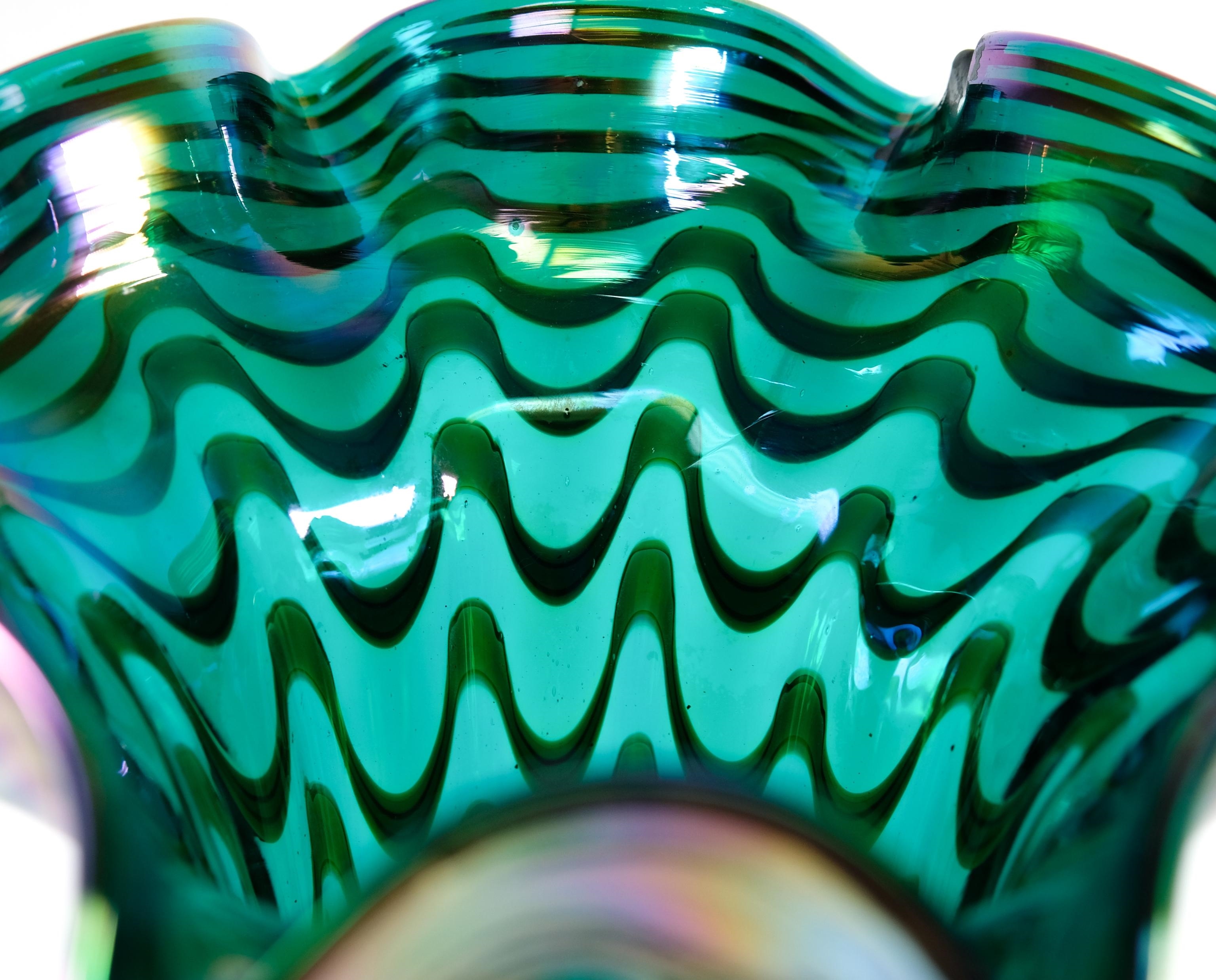 Johann Loetz Witwe | Loetz/Rindskopf Wavy Iridized Glass Vase 13.75in ...
