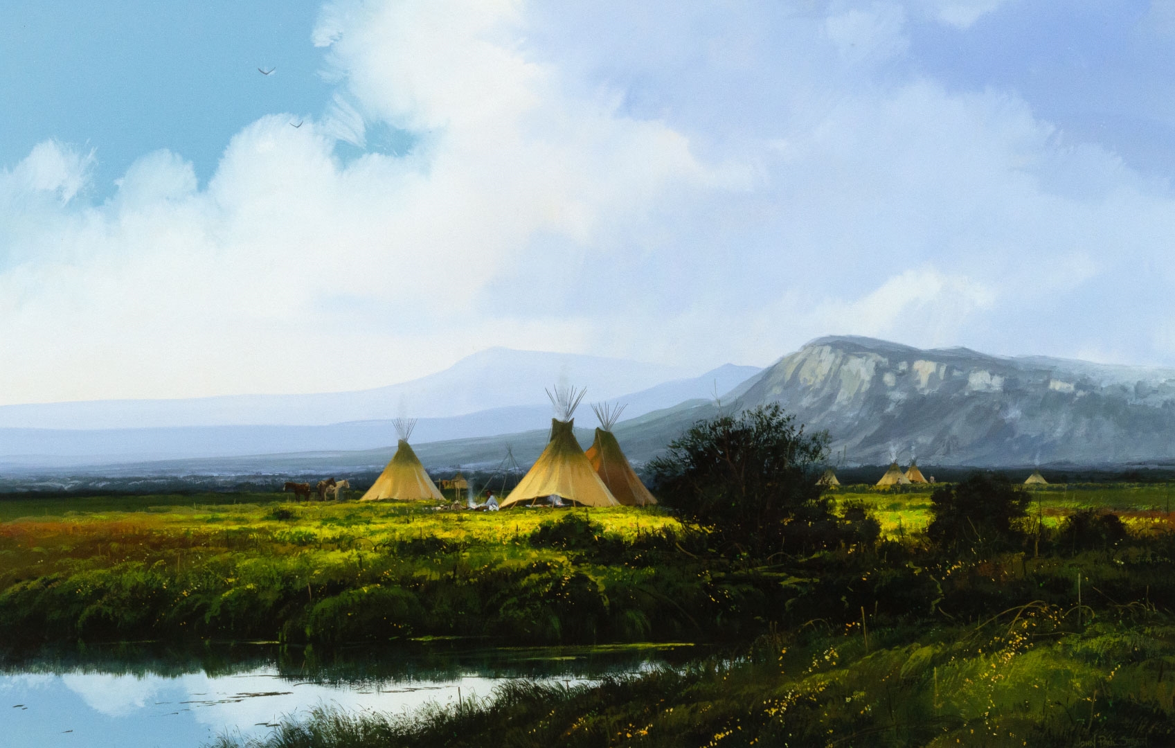 John Paul Strain | John Paul Strain (1955-) Big Sky Settlement | MutualArt